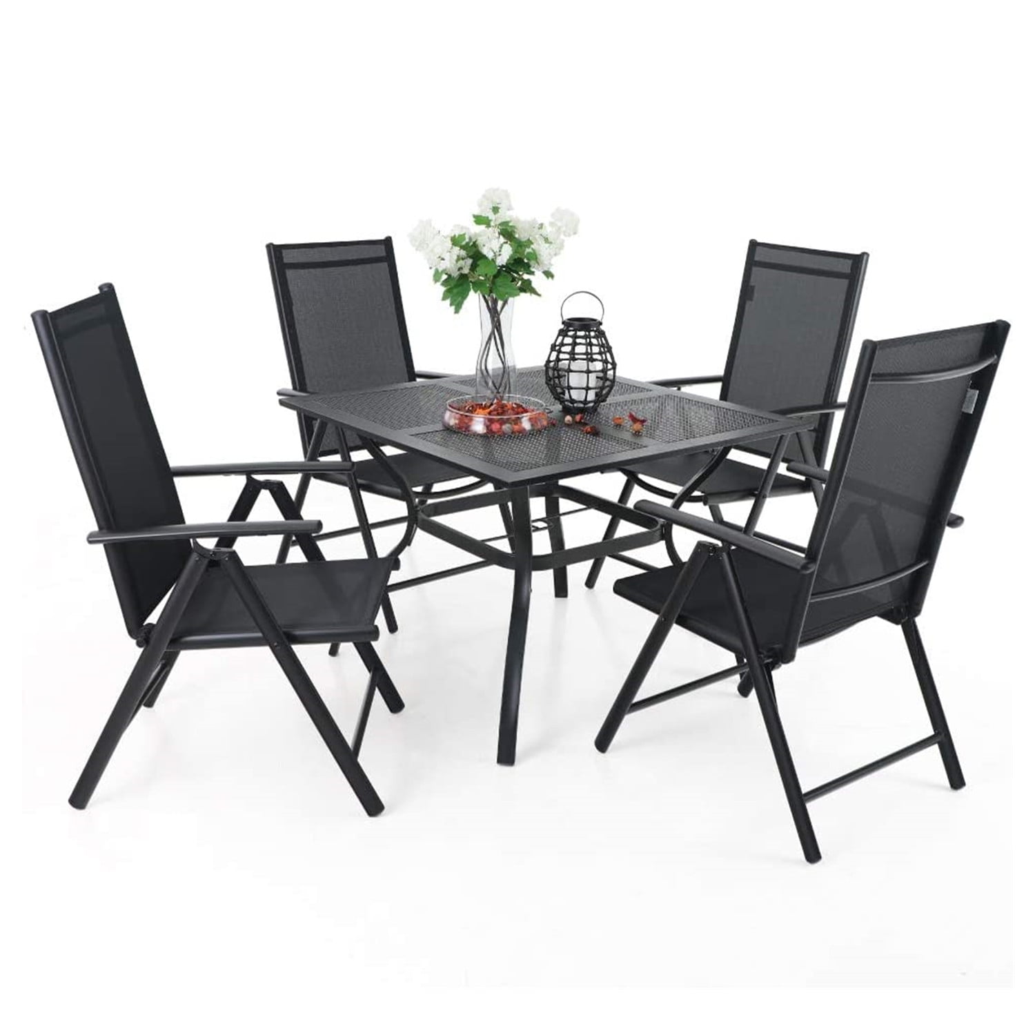 Sophia&William 5 Pieces Aluminum Alloy Patio Dining Set Table and ...