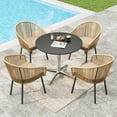 Sophia & William 5 Pieces Outdoor Patio Dining Set, Metal Round Dining ...