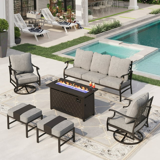Sophia&William 6 Piece Patio Conversation Set Outdoor Furniture Sofa ...
