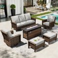 Sophia & William 6 Pieces Patio Furniture Set with 56" Fire Pit Table ...