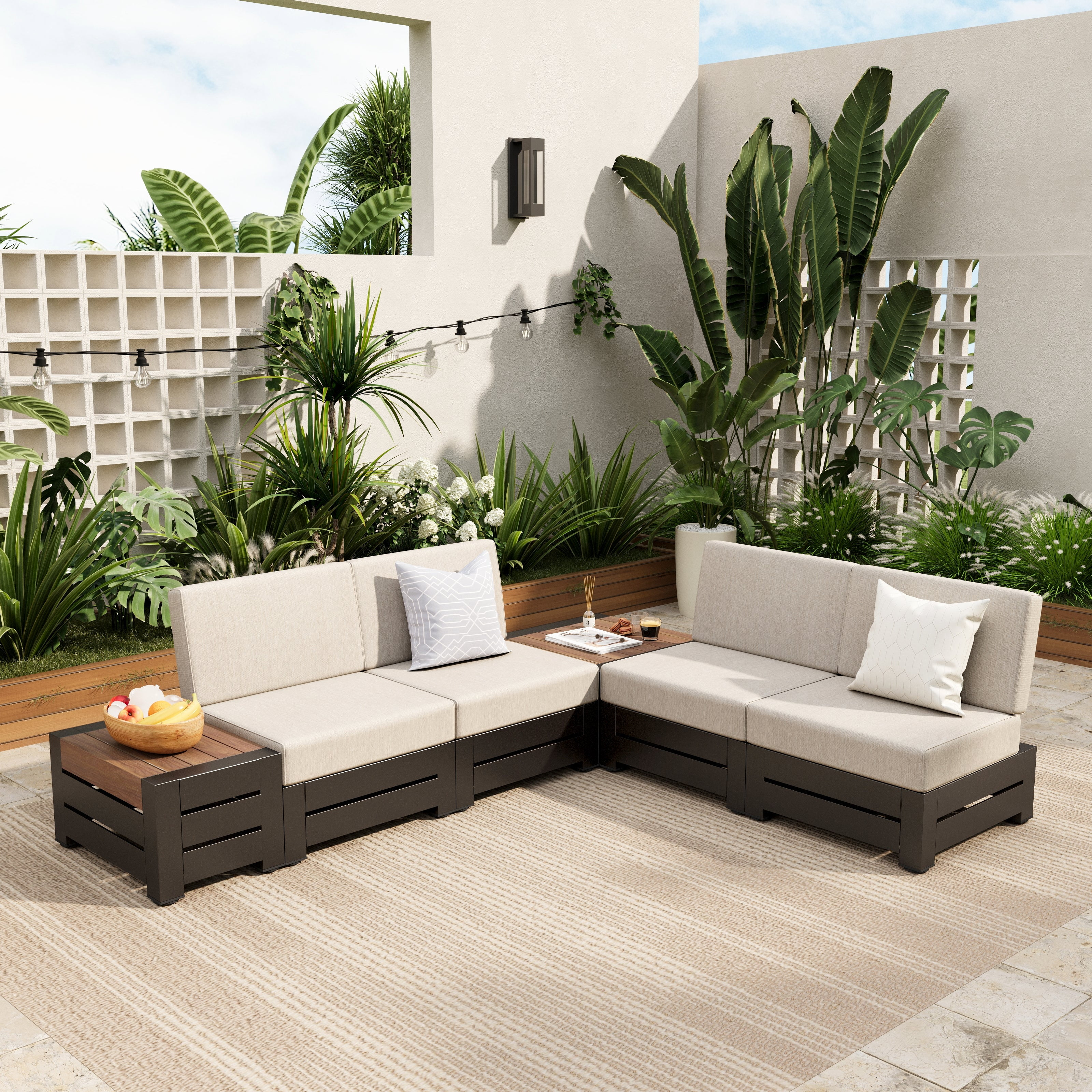 Sophia & William 6Pcs Patio Outdoor Furniture Set Sectional Armless ...