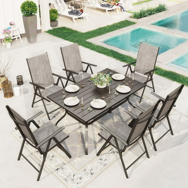 Sophia&William Outdoor Furniture: 7-Piece Aluminum Alloy Patio Dining ...