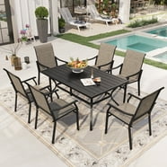 "Sophia & William Outdoor 7 Piece Patio Dining Set with 60"" Teak Table ...