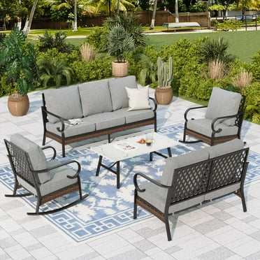 Better Homes & Gardens Tarren 5-Piece Wicker Outdoor Conversation Set ...