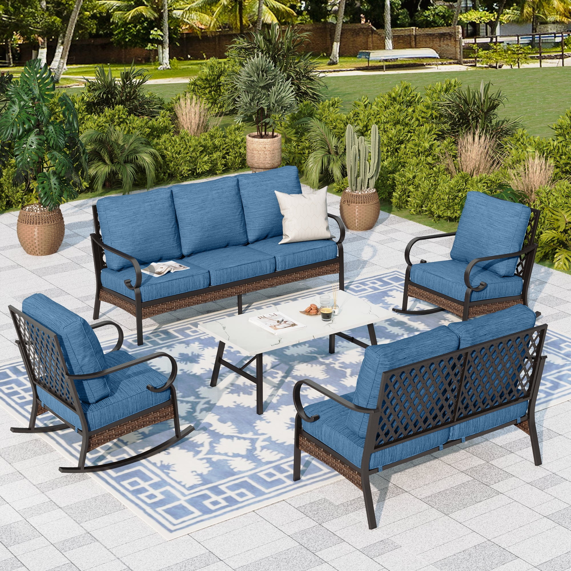 Sophia & William 7 Seat Patio Conversation Set,Outdoor Furniture Set ...