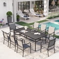 Sophia & William 9Pcs Patio Dining Set Outdoor Round Table & Textilene ...