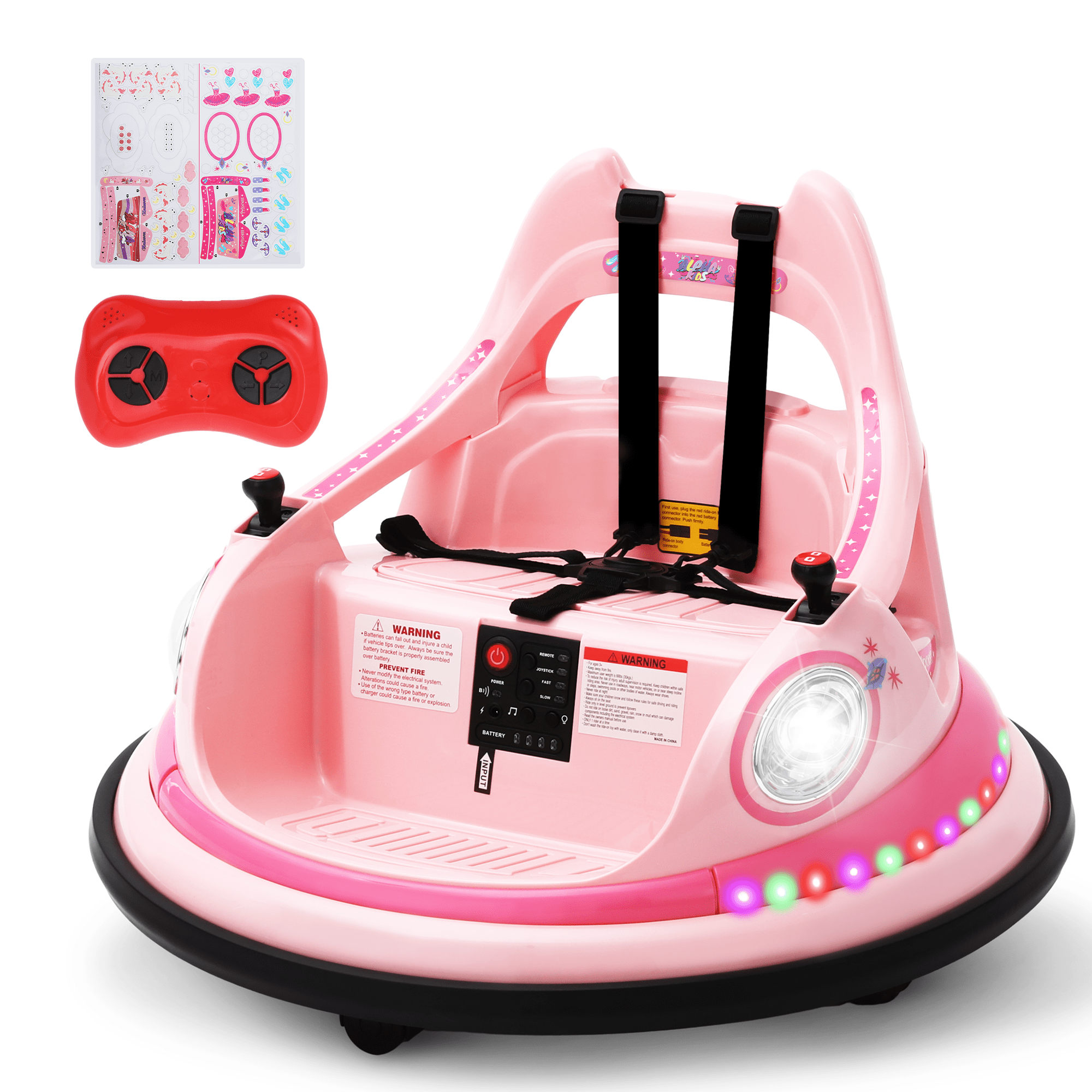Sophia&William Bumper Car for Kids 12V Battery Powered Ride on w ...