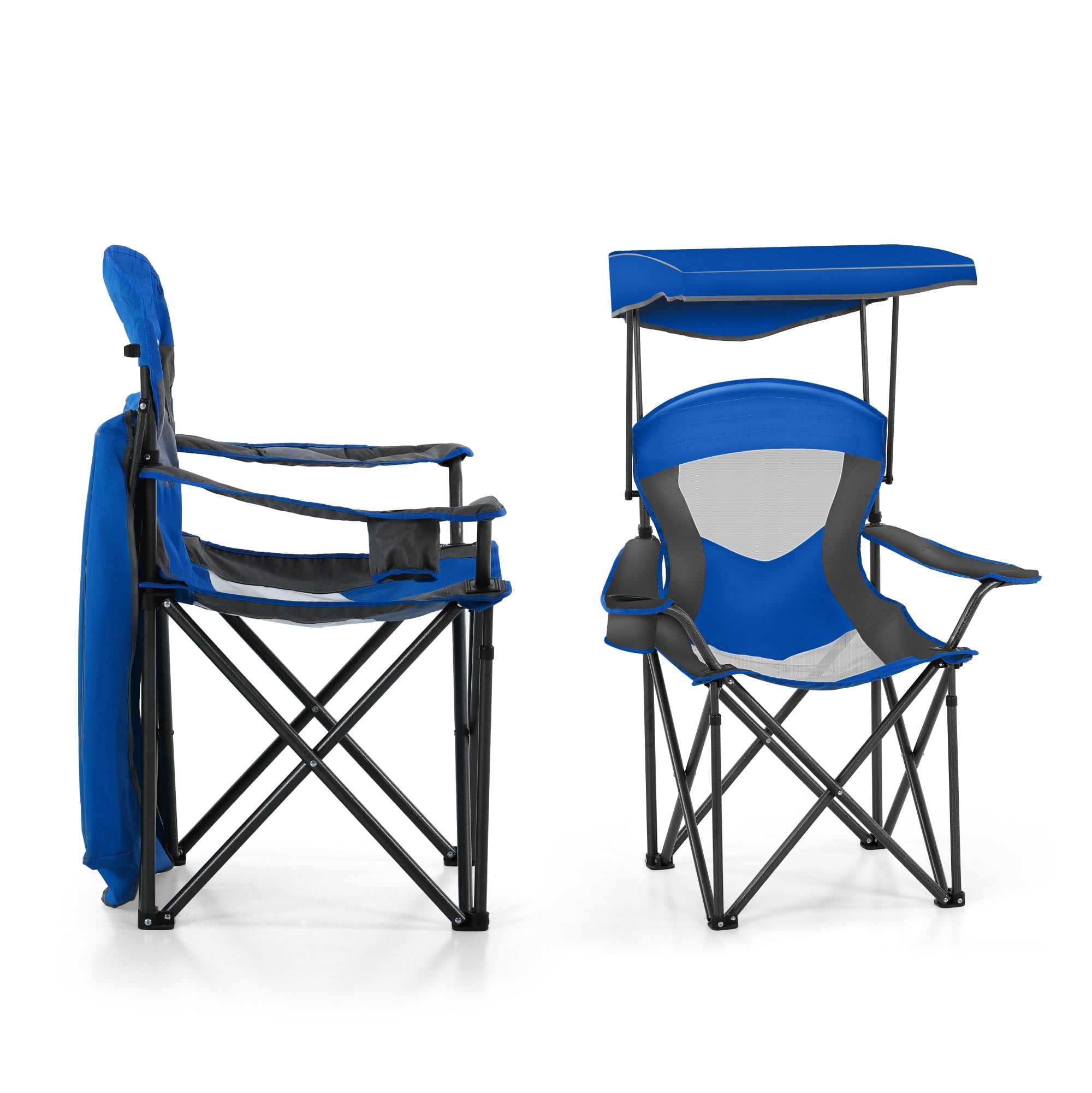 Sophia & William 2 Pack Oversized Folding Camping Chairs with Canopy ...