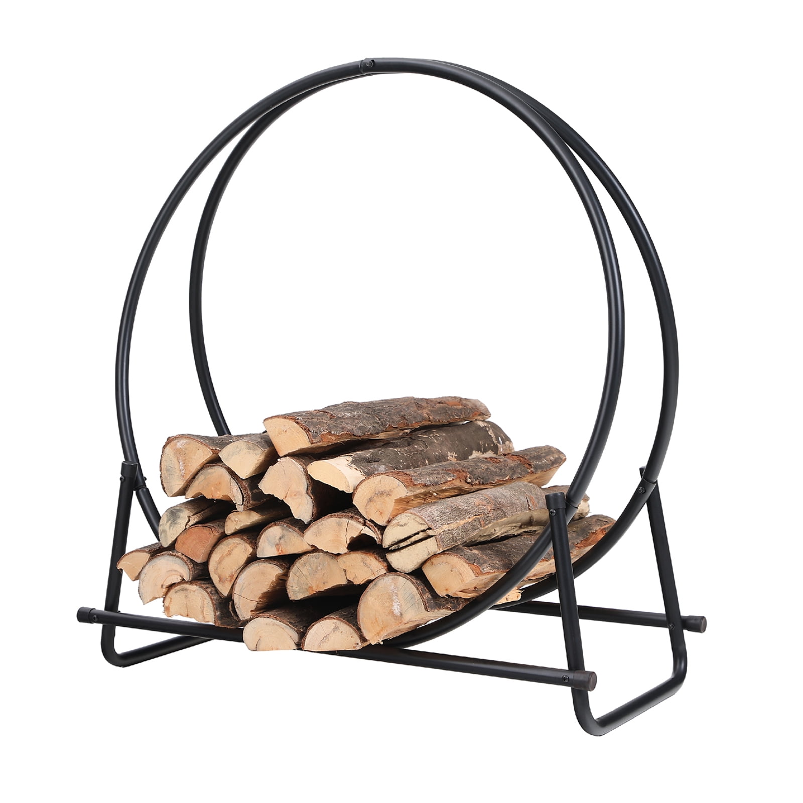 Sophia & William Garden 30" Steel Log Hoop Firewood Rack for Fireplace ...
