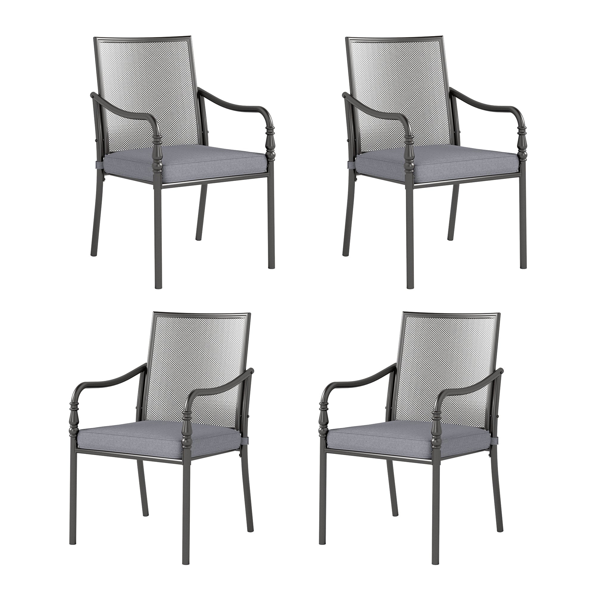 Sophia & William Metal Mesh Patio Dining Chairs with Cushions - Set of ...