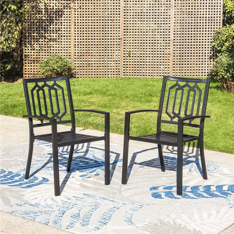 Sophia & William Metal Outdoor Patio Dining Chair Stackable Chairs ...