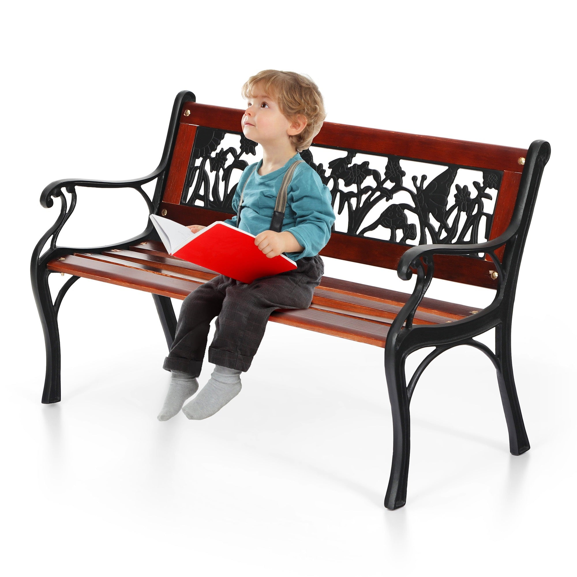 Sophia & William Outdoor Garden Bench Patio Bench for Kids-Black ...