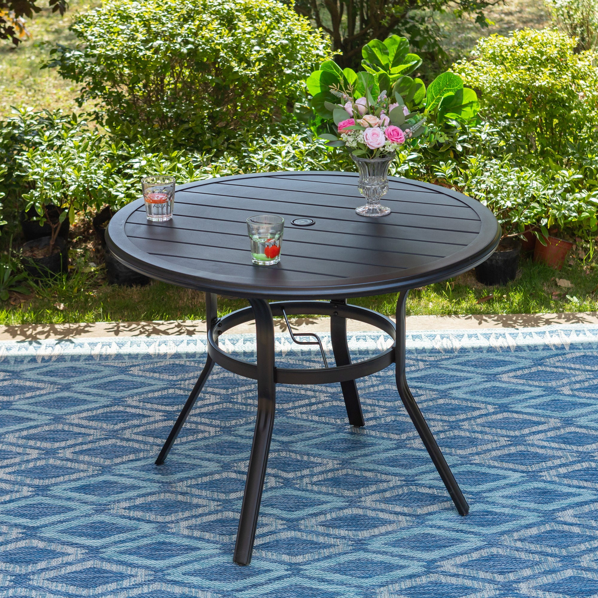 Sophia William Outdoor Metal Round Dining Table for 4 Chairs