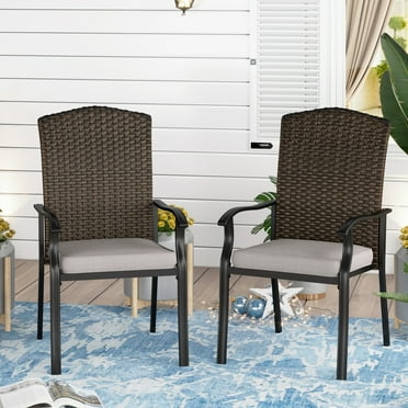 UDPATIO High Back Outdoor Dining Chairs Set of 2, All Weather Swivel ...