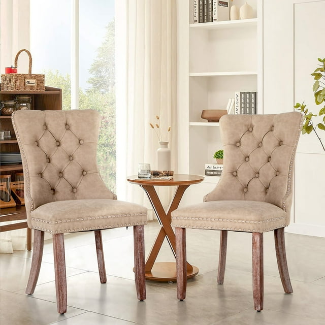 Sophia & William PU Leather Upholstered Dining Chairs with Ring Back ...
