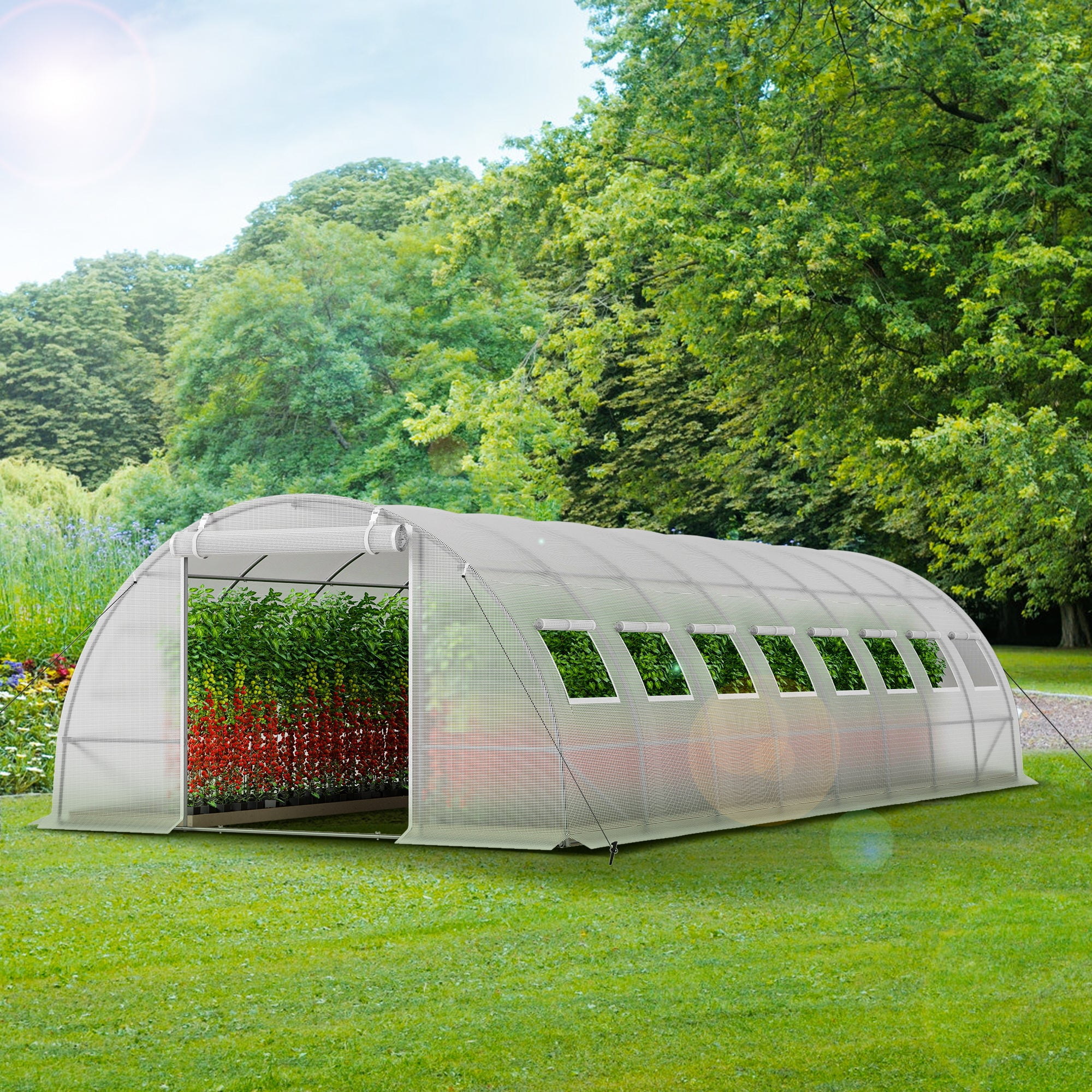 Sophia & William Patio Portable Large Walk-in Tunnel Greenhouse 12'x 26 ...