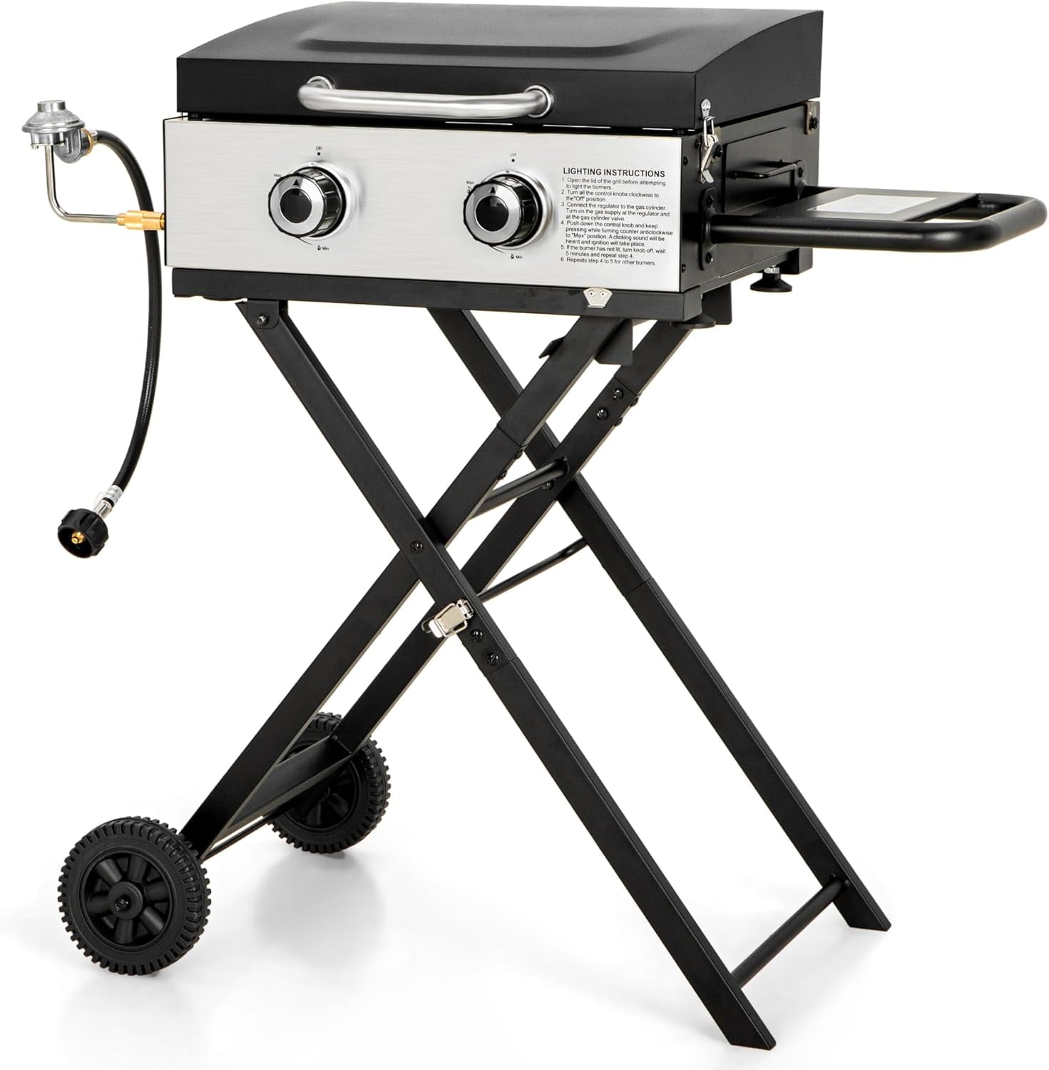 Sophia & William Portable Gas Grill Griddle, Small Propane BBQ grill ...