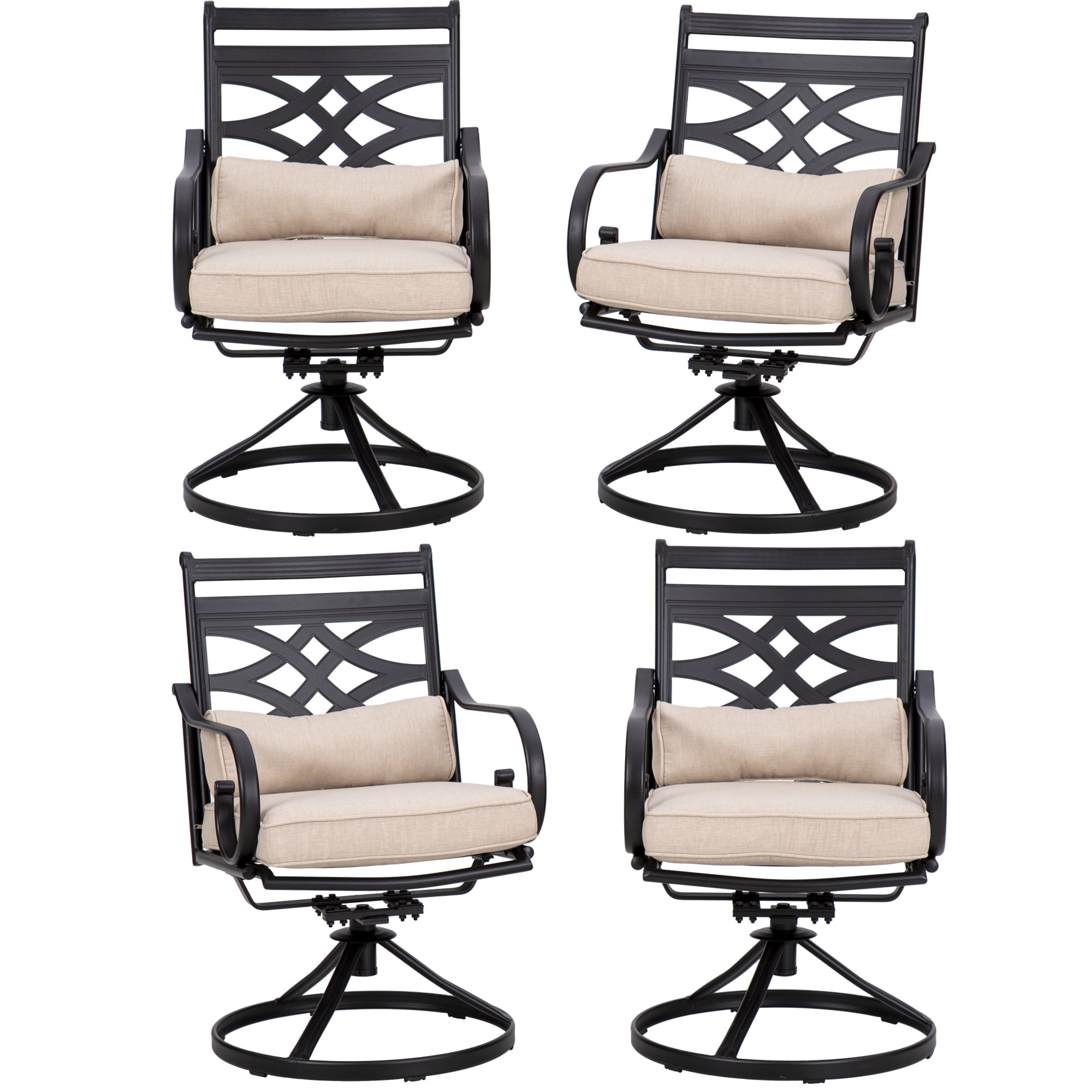 Sophia&William Outdoor Metal Patio Swivel Dining Chairs Set of 4 with ...