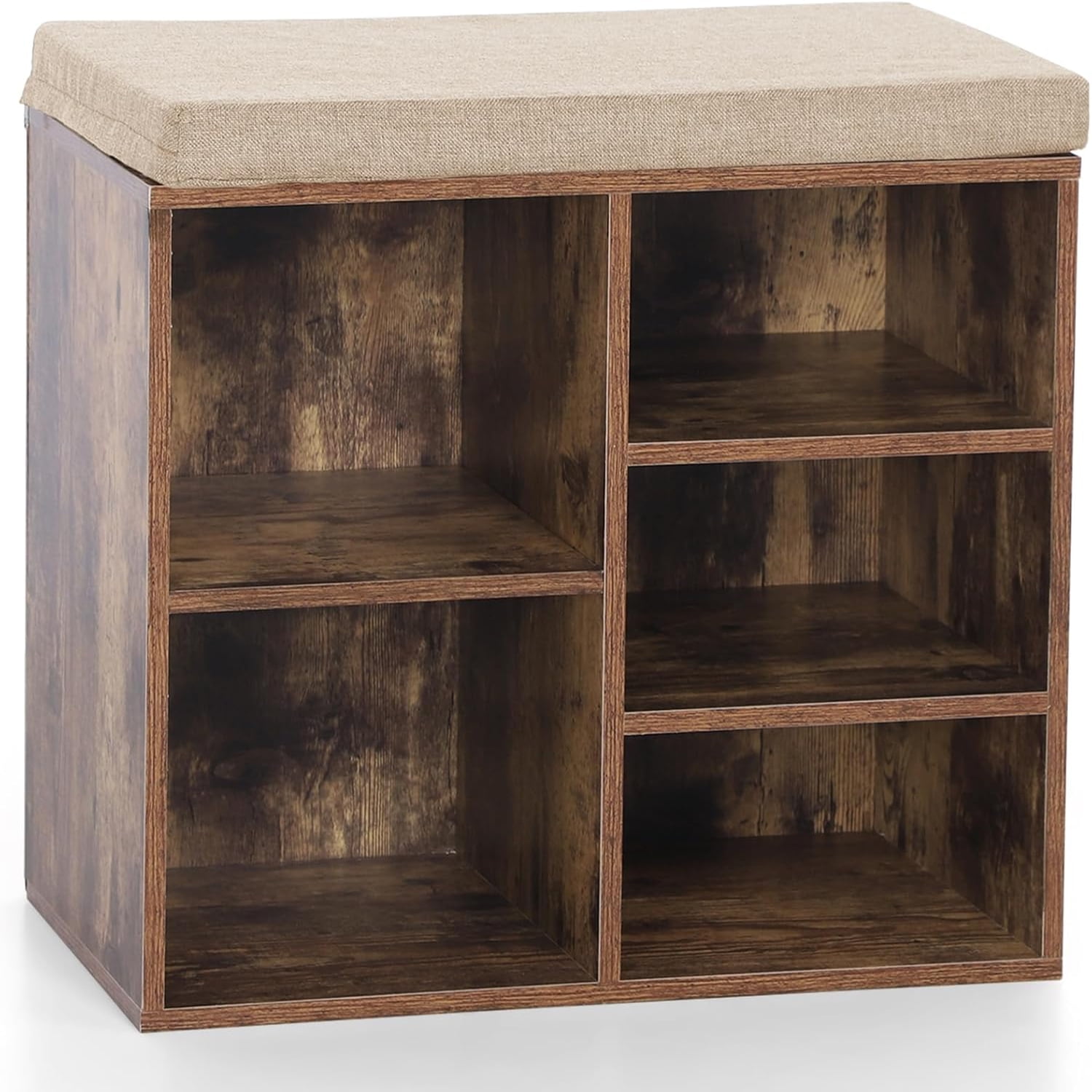 Sophia & William Shoe Bench with Cushion and 3 Compartments Entryway ...