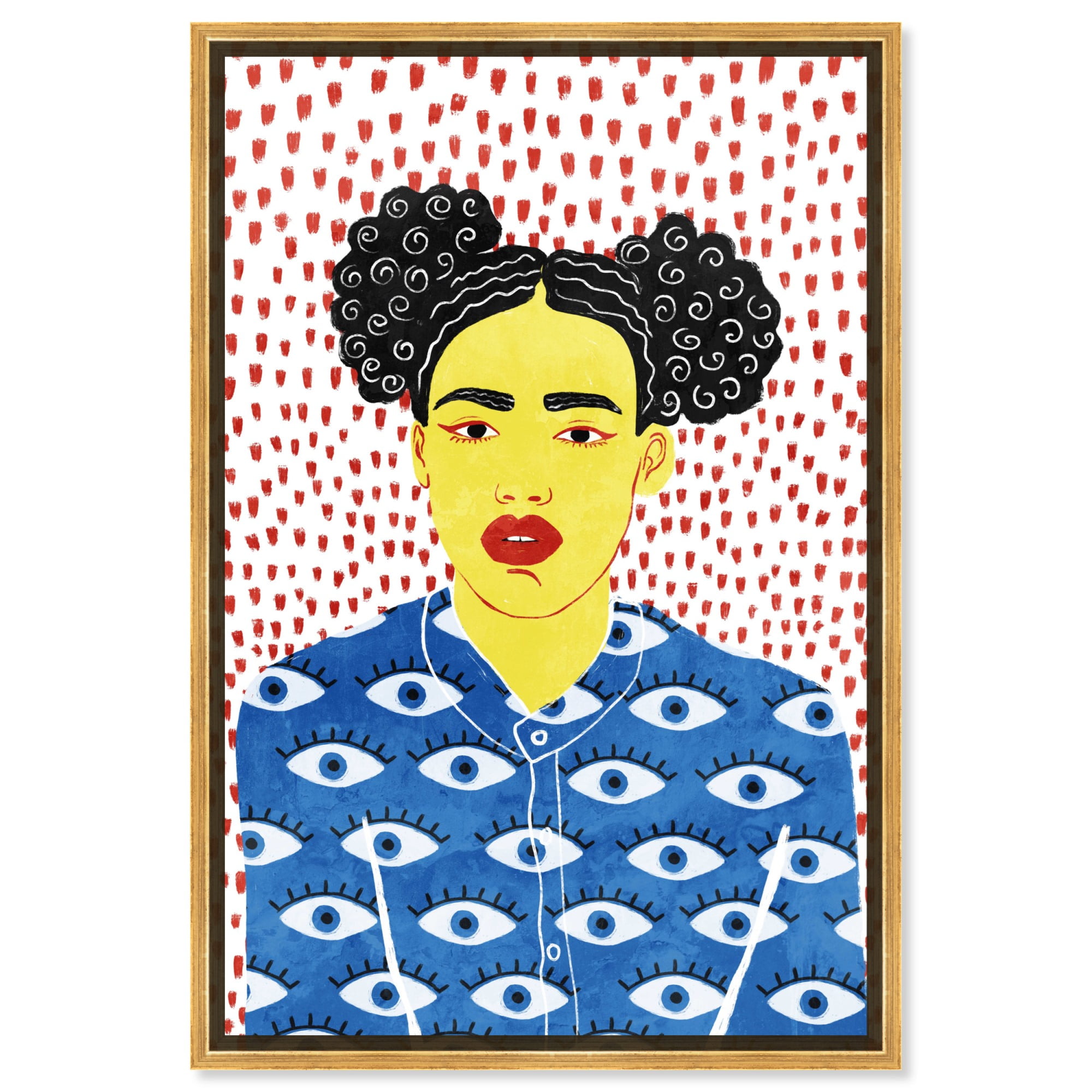 Sophia and her eyes Canvas Maximalist Art Print by Art Remedy, Gold ...