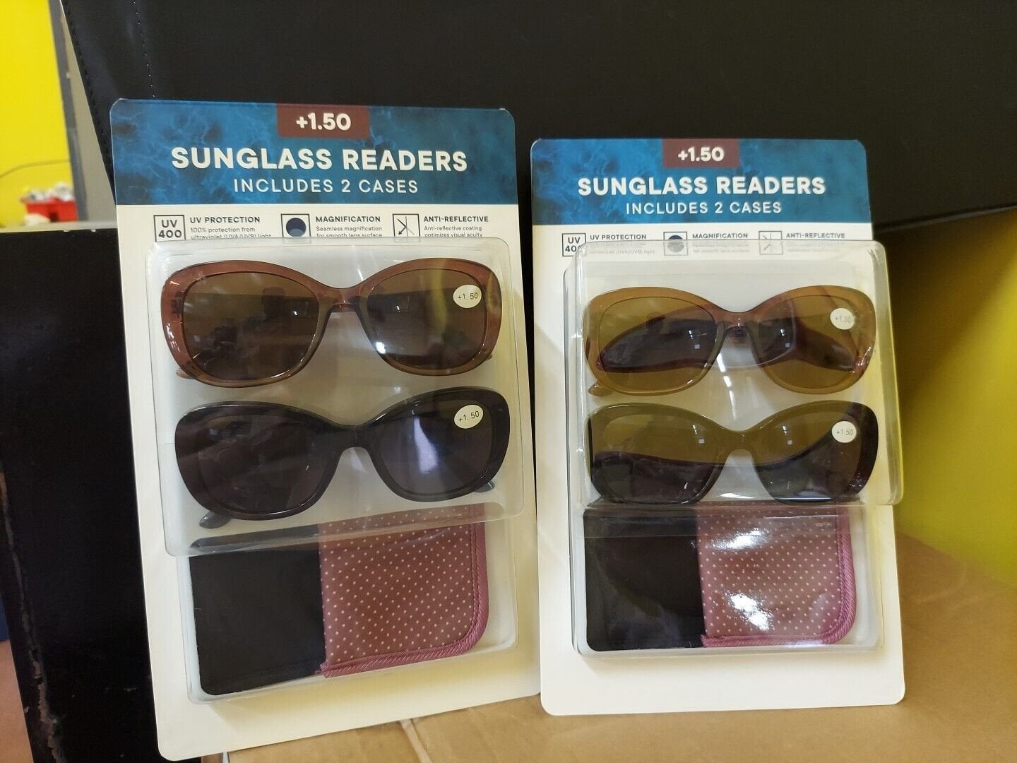 Sophia by M+ Women's 2 Pack Prescription Sunglass Readers With 2 Cases ...