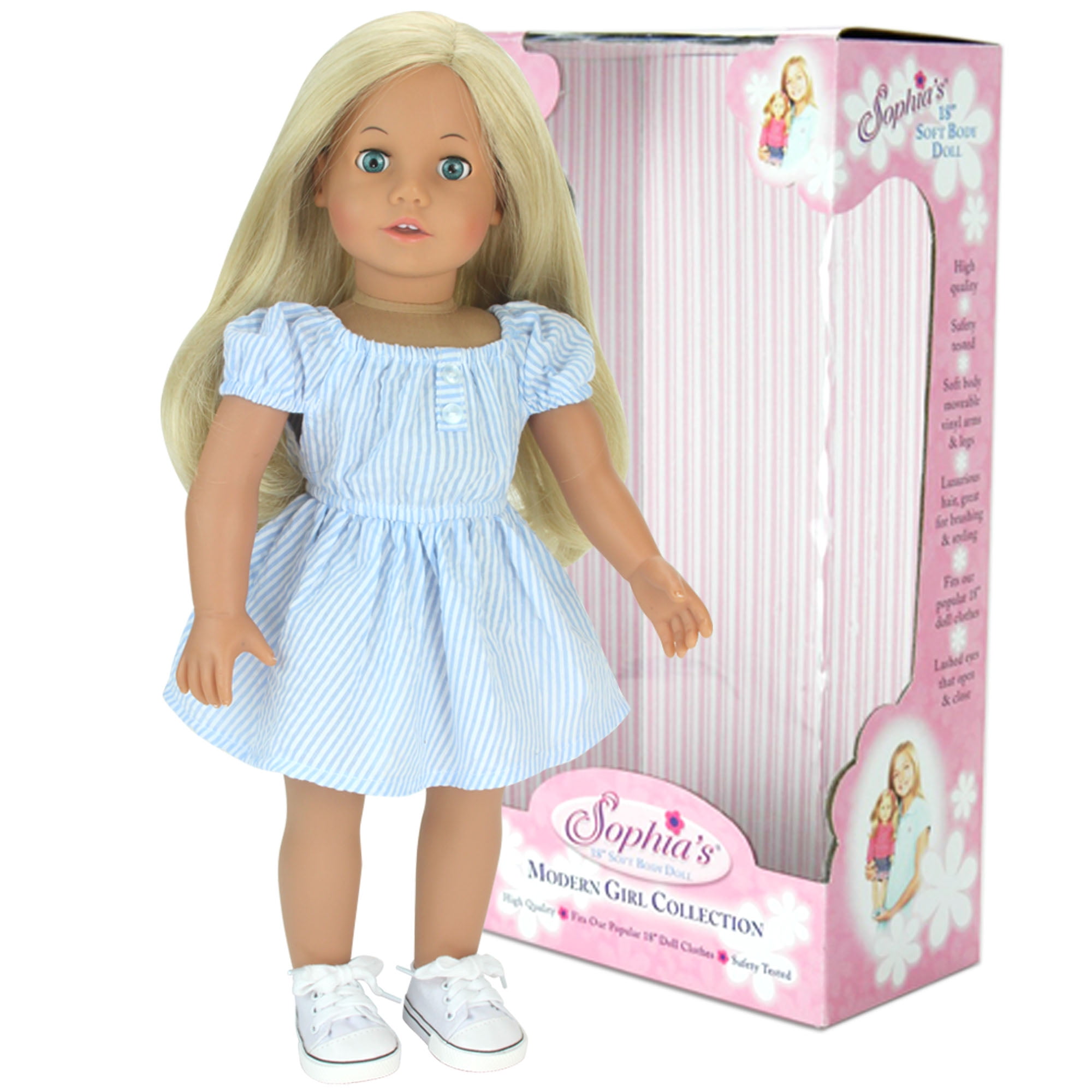 Sophia's 18'' Soft Bodied Blonde Doll "Sophia" with Blue Eyes - Walmart.com