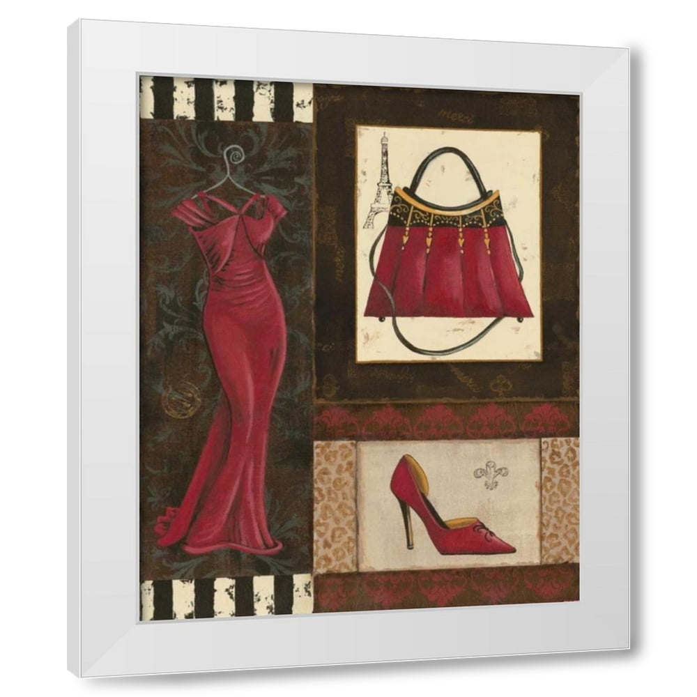 Sophie Devereux 12x14 White Modern Wood Framed Wall Art Titled - Fashion Collage I - Walmart.com