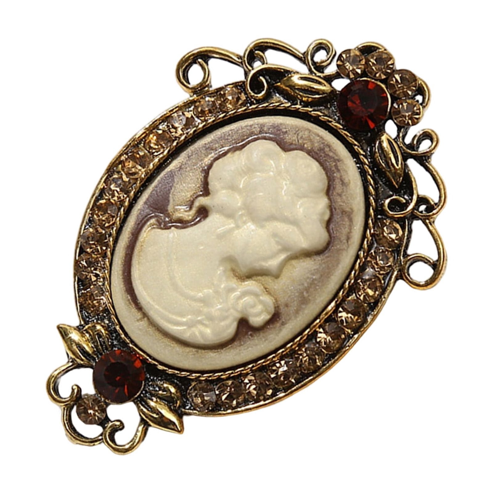 Sophisticated Antique Gold Cameo Pin Elegant Dress Accessory Evening ...