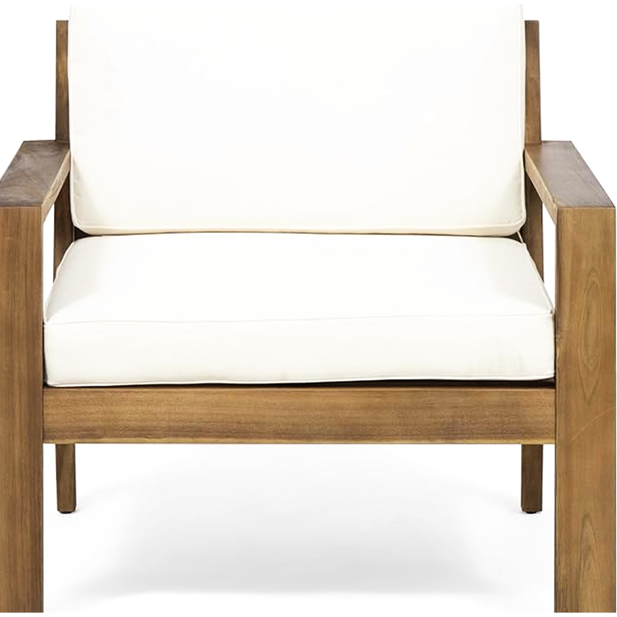 Sophisticated Design Club Chair In Cream With Wood Construction Classic ...