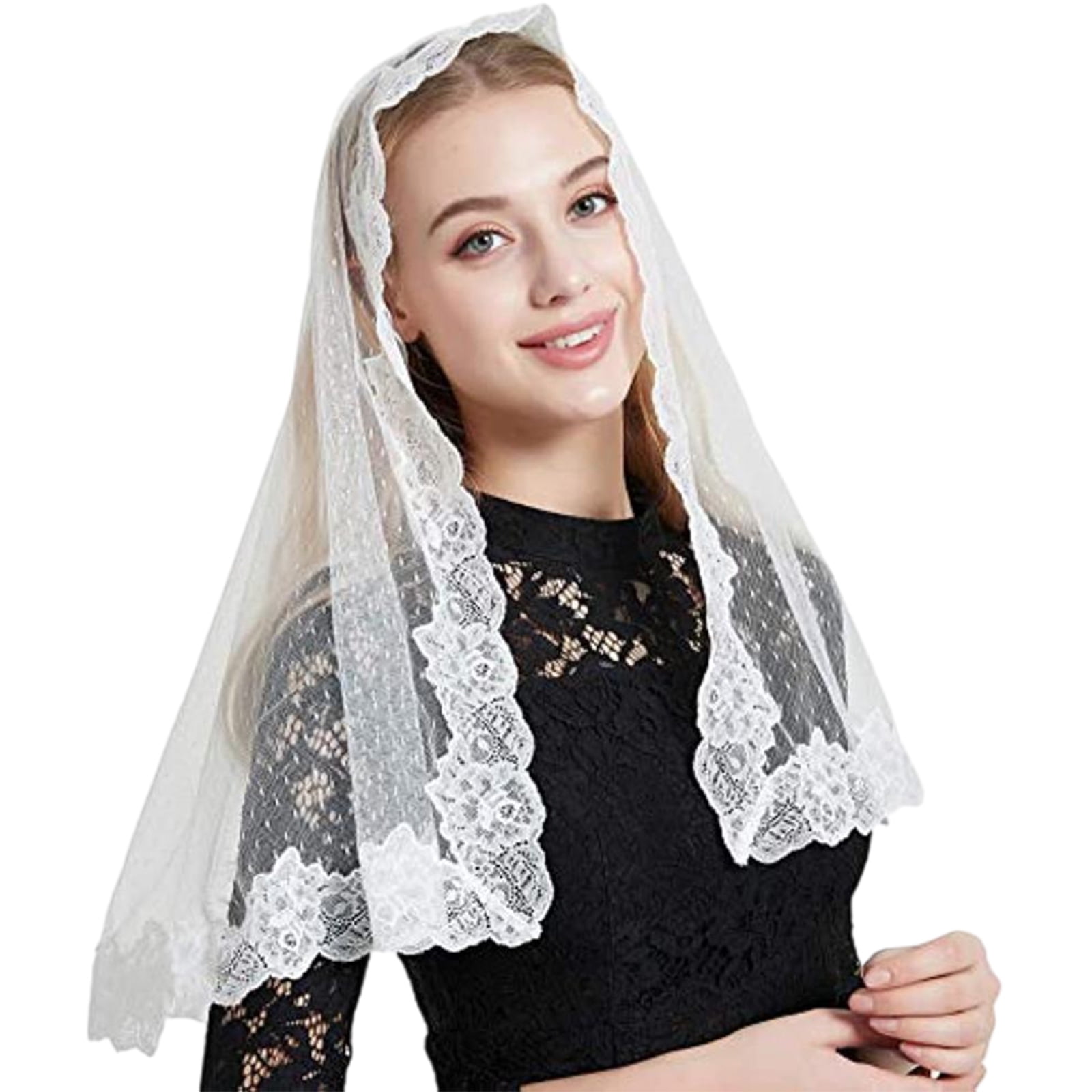 Sophisticated Handmade Tulle Permanent Bridal Face Covering Soft Lace ...