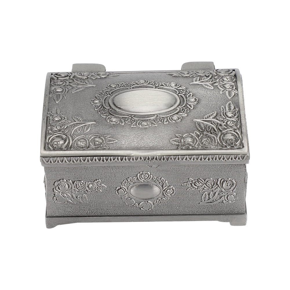 Sophisticated Jewelry Organizer, Antique Tin Rectangle Jewelry Box With ...