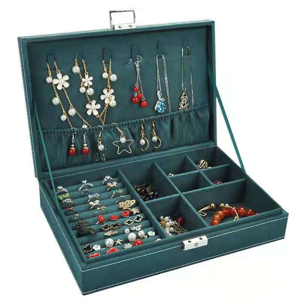 Sophisticated Jewelry Organizer, Velvet Surface Adjustable Compartments ...