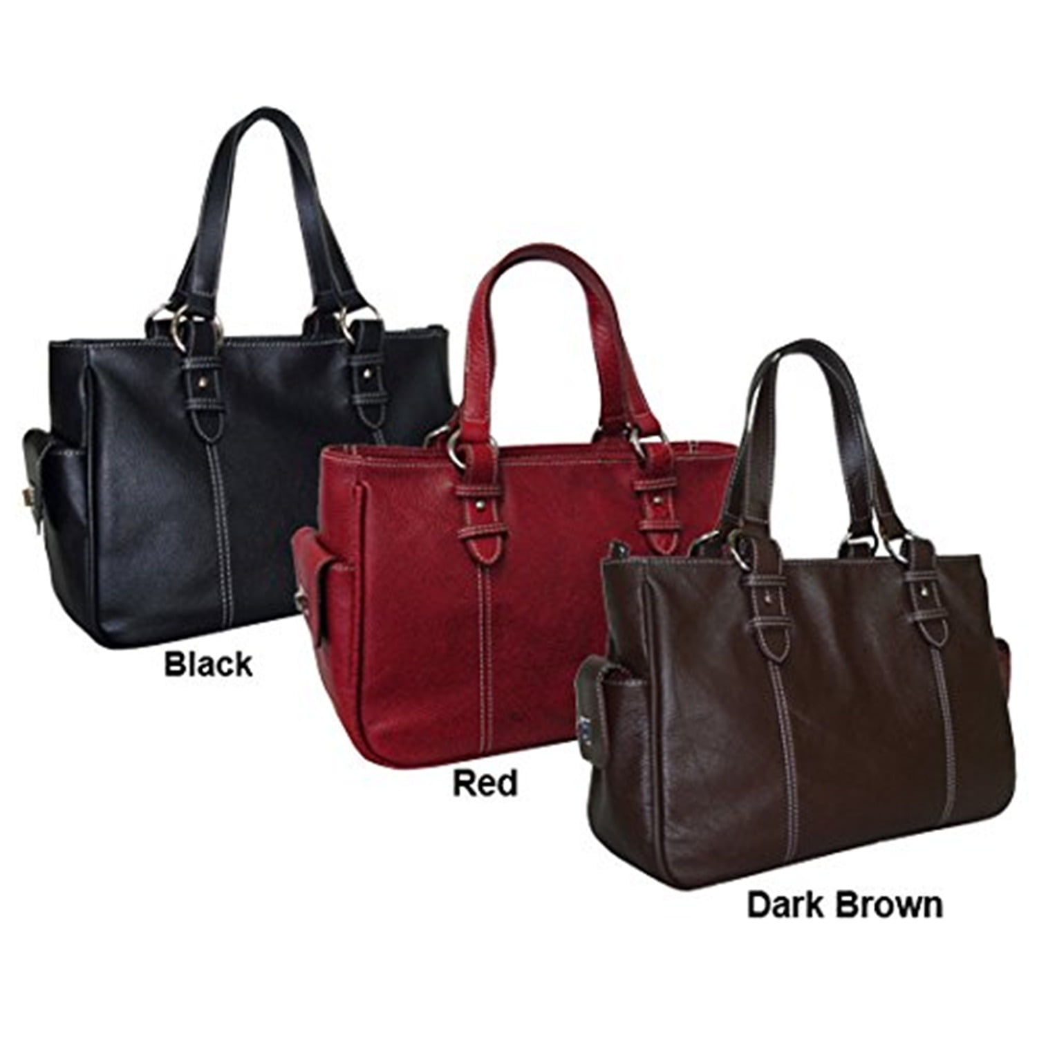 Sophisticated Leather Shopper Bag - Walmart.com
