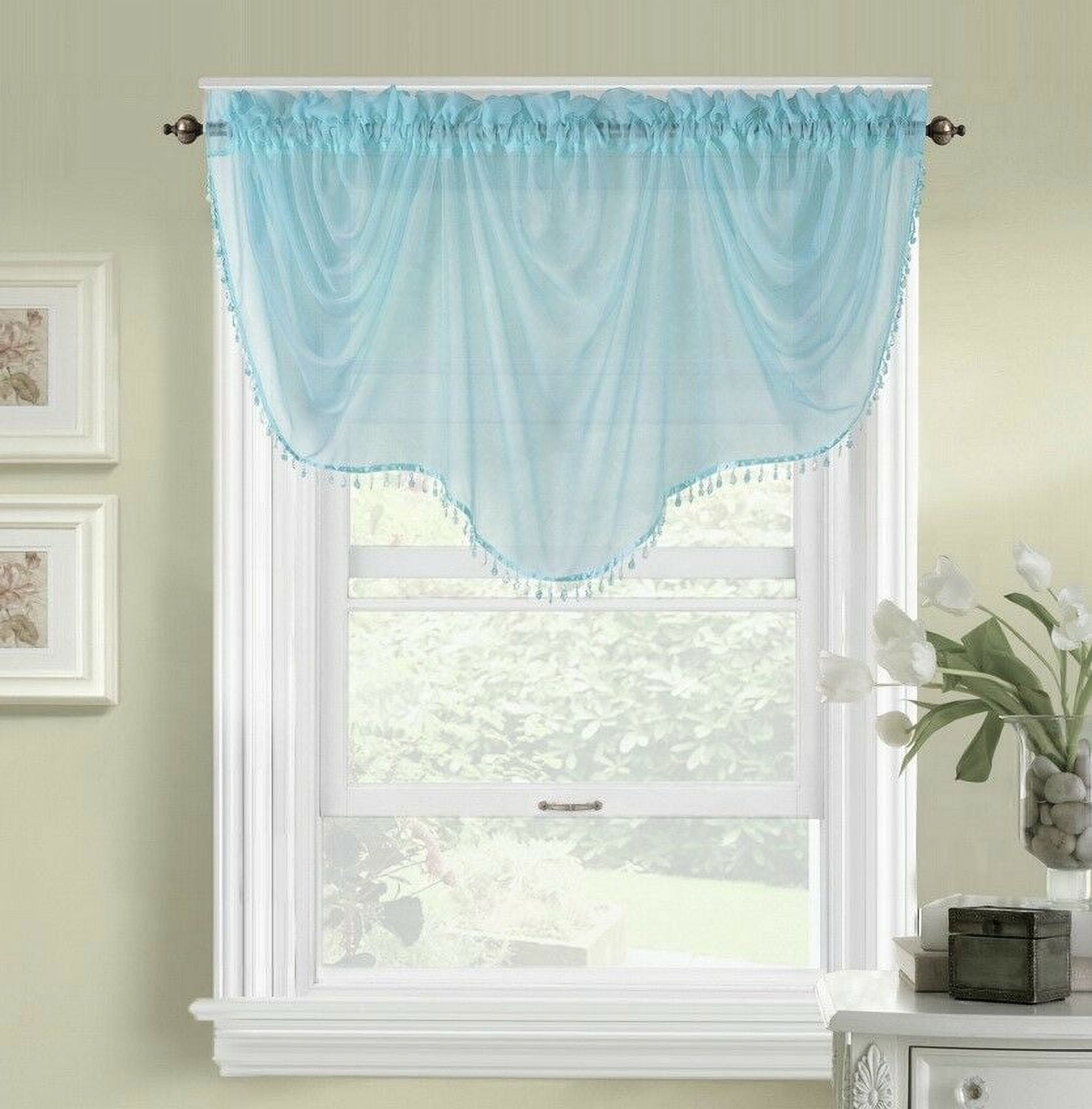 SOPHISTICATED 1PC VALANCE BONITA LIGHT BLUE SHEER SEE THRU WINDOW ...