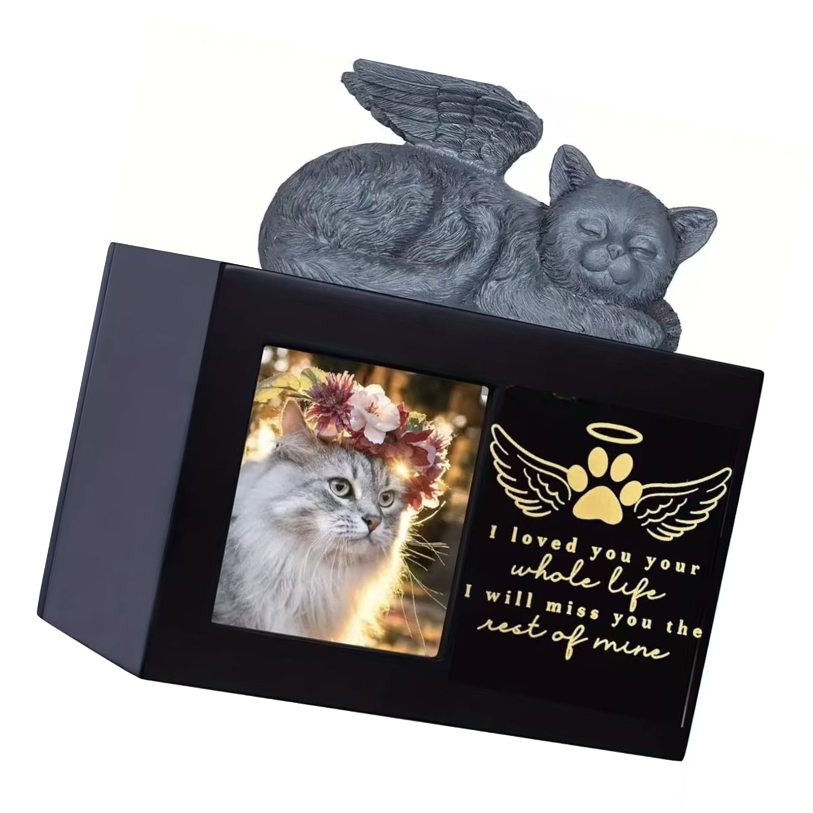 Sophisticated Pet Ashes Container With Photo Frame Pet Memorials Resins ...