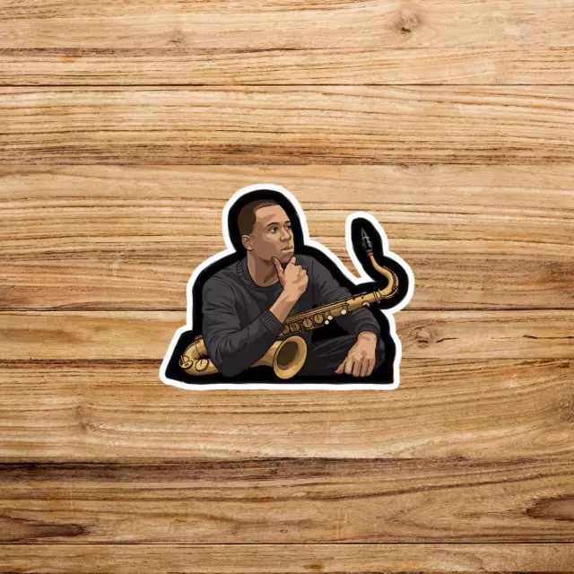 Sophisticated Saxophonist Sticker - Jazz Musician Portrait Decalphone ...