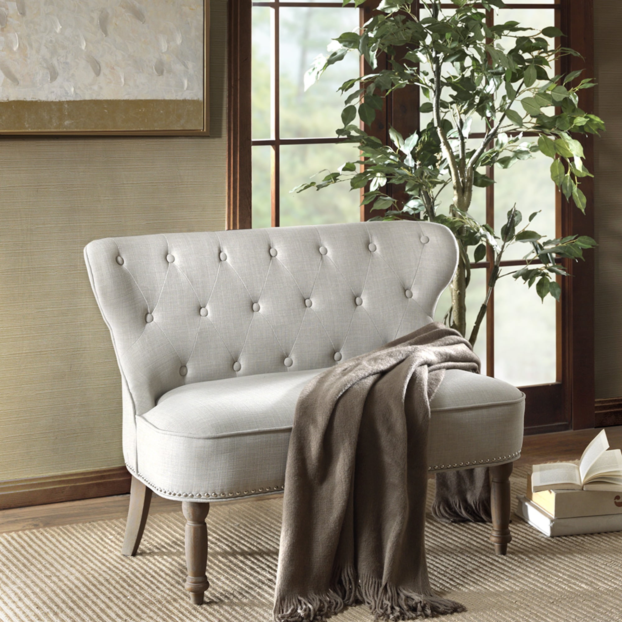 Sophisticated Style Madison Park Standford Settee in Taupe - Walmart.com