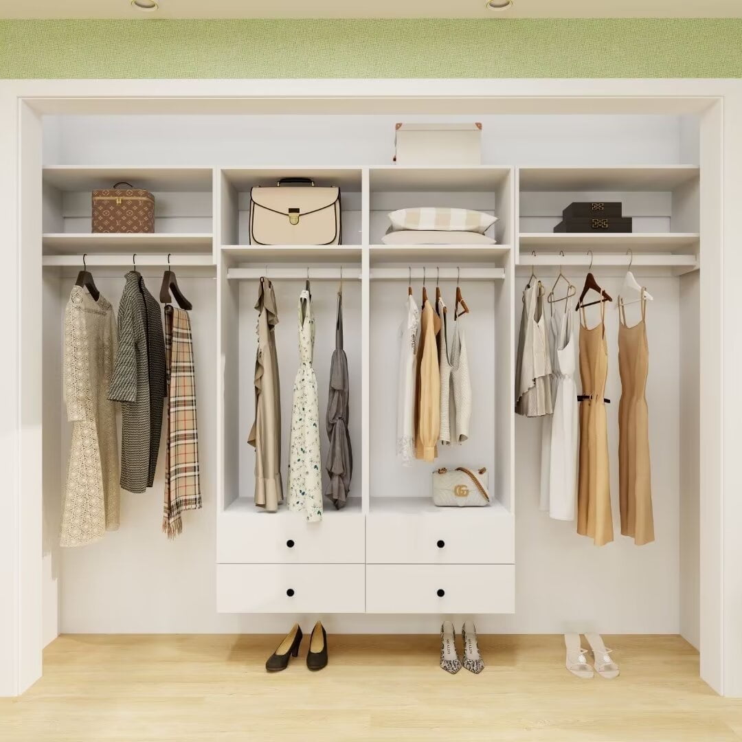 Sophshelter Divided Hanging Rods Closet Organizers and Storage System ...