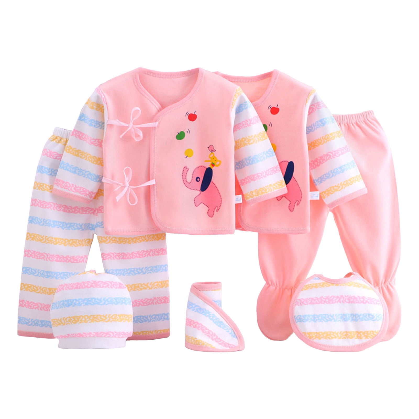Sopiago 7PCS 0-3 Months Boys Girls Baby Cotton Clothes Outfit Sets Baby ...