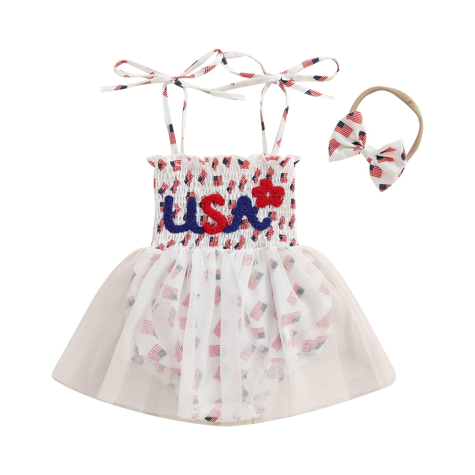 Sopiago Baby Girl Fourth of July Outfit 4th Fourth of July Baby Girl Outfits Bubble Romper ...