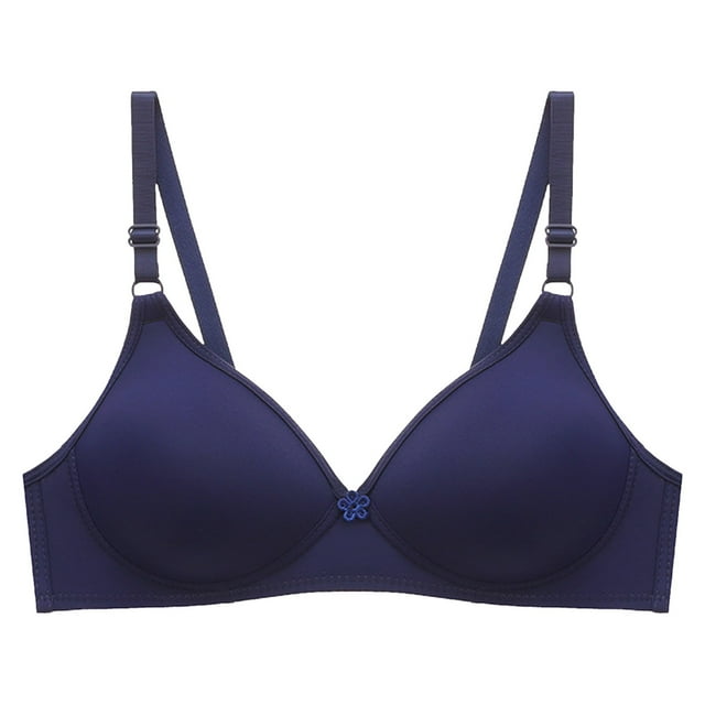 Sopiago Bras Wide Strap Bra Plus Size Full Coverage Underwire Support Blue42