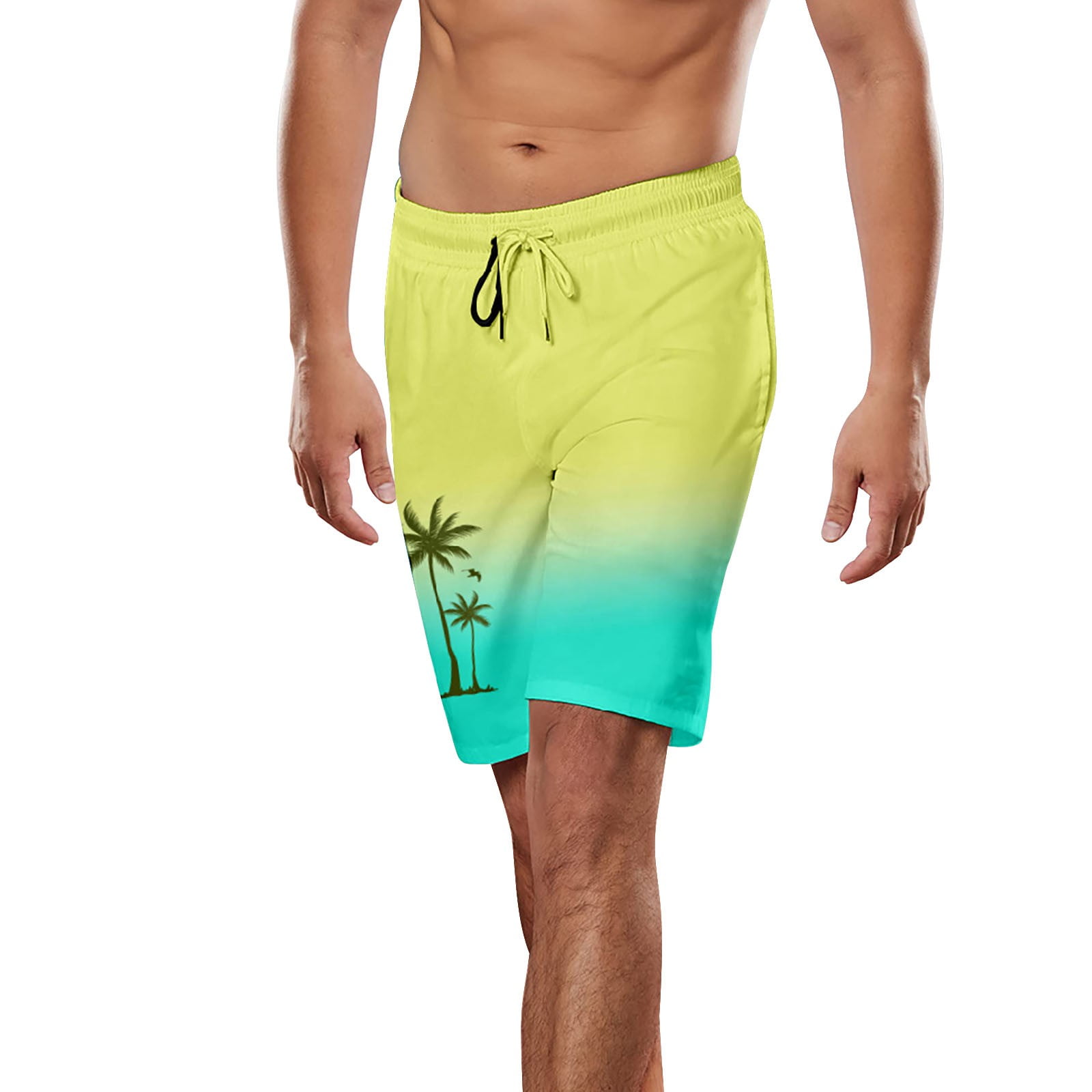 Sopiago Cartoon Mens Swimtrunks Mens Swim Trunks Mesh Liner Swimming