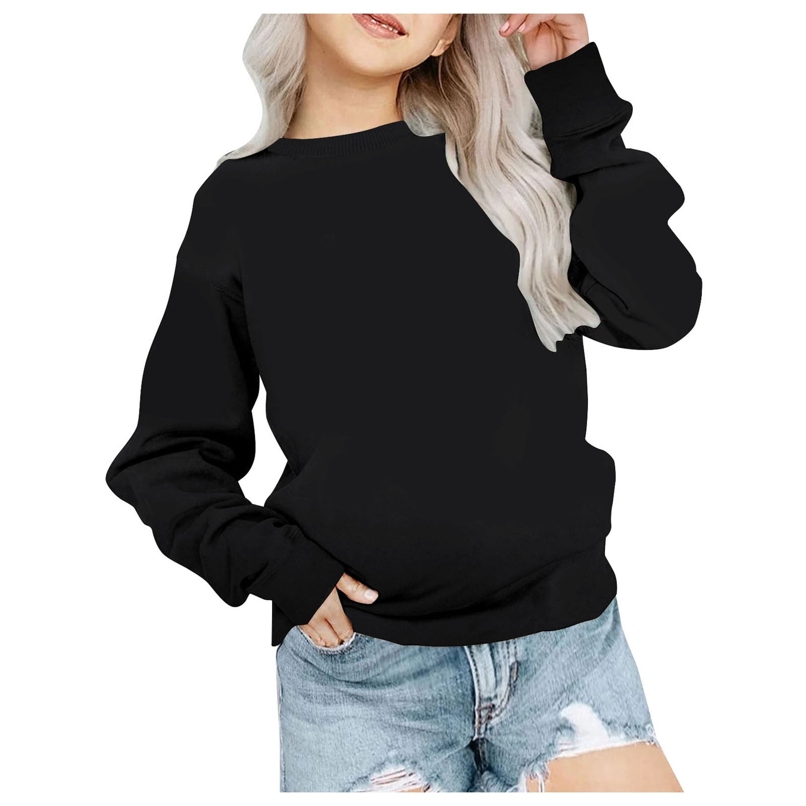 Sopiago Girls Crewneck Sweatshirt Long Sleeve Pullover Tops Drop ...