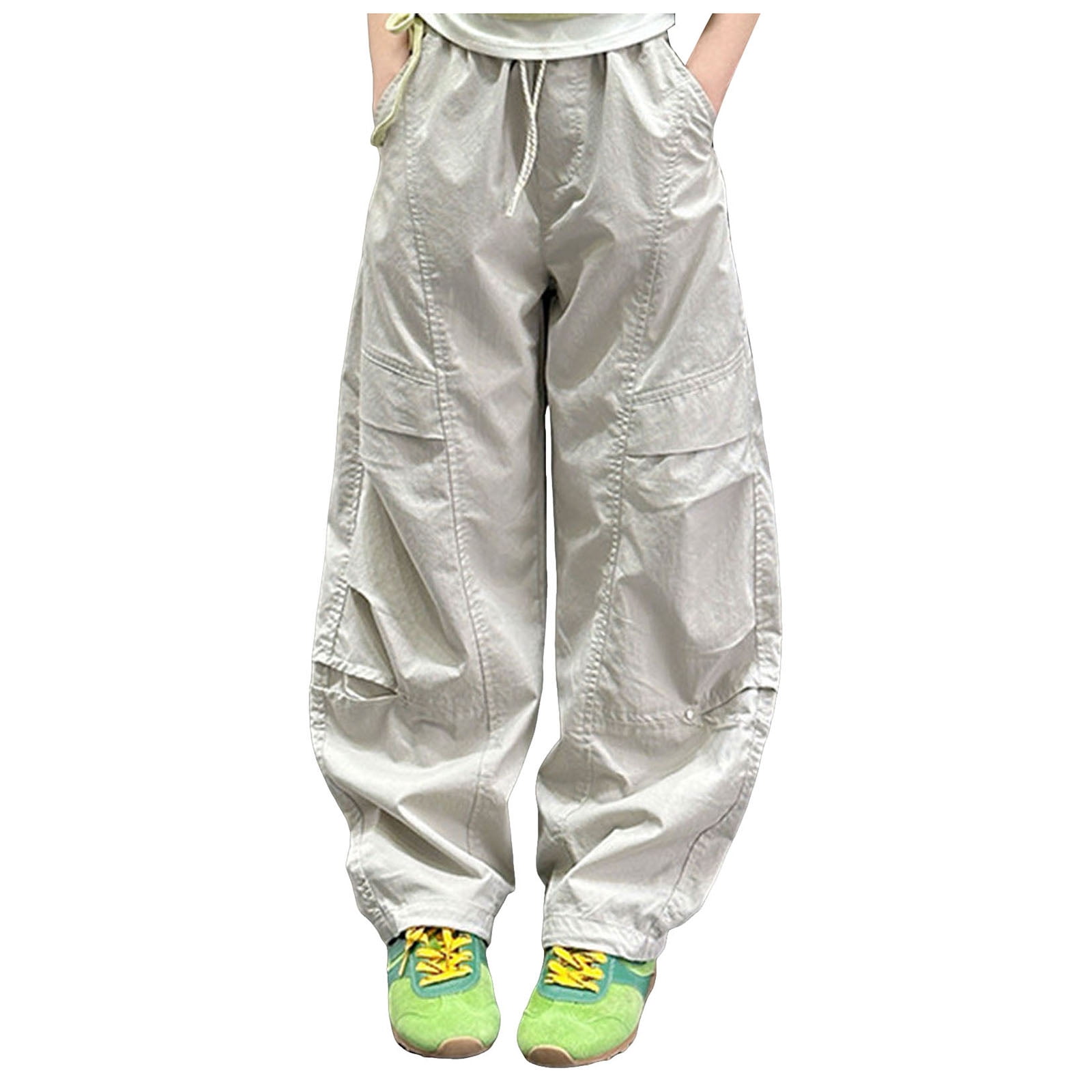 Sopiago Girls Parachute Pants Kids Wide Leg Cargo Pants for Girls Y2K ...