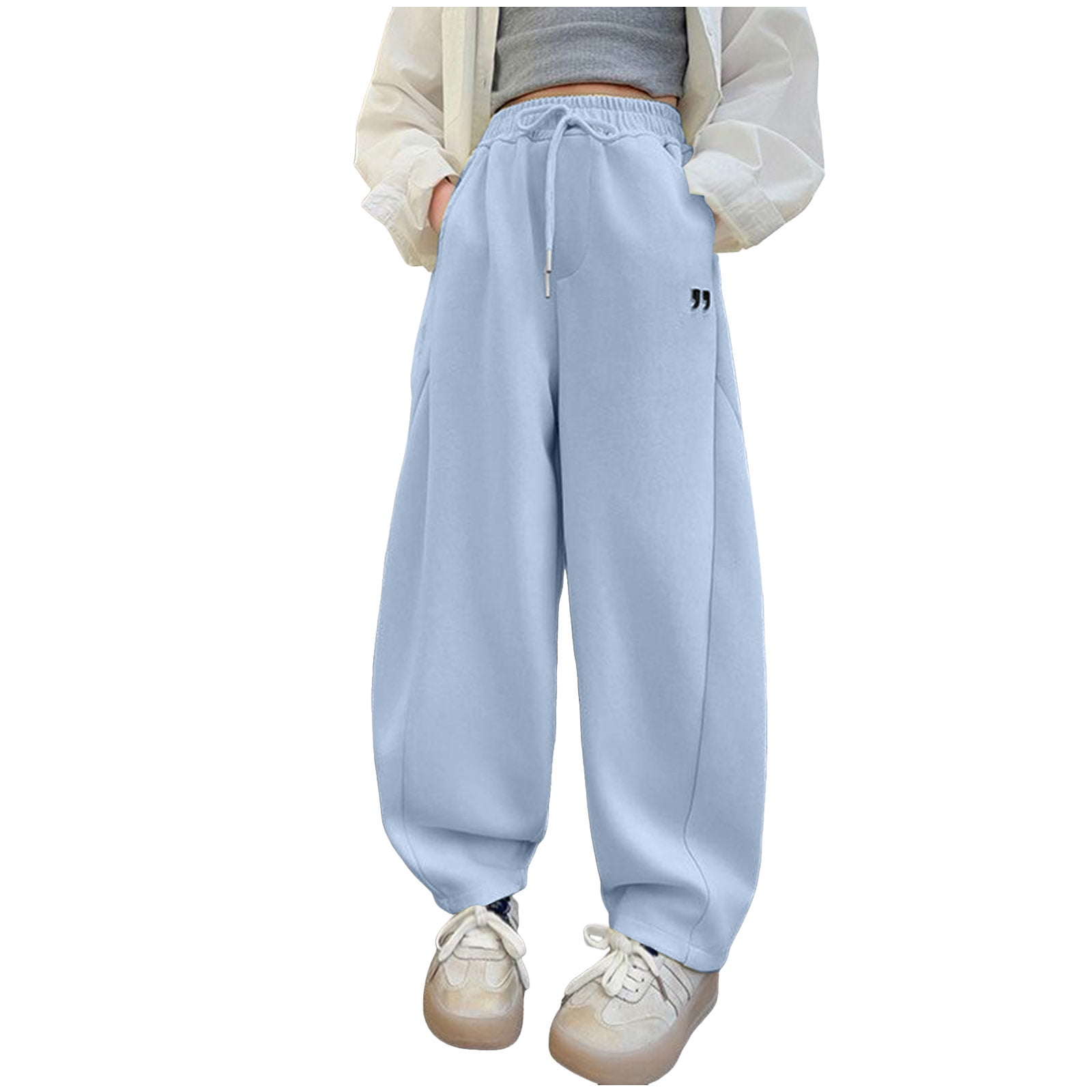 Sopiago Girls Wide Leg Sweatpants Joggers for Girls French Terry ...