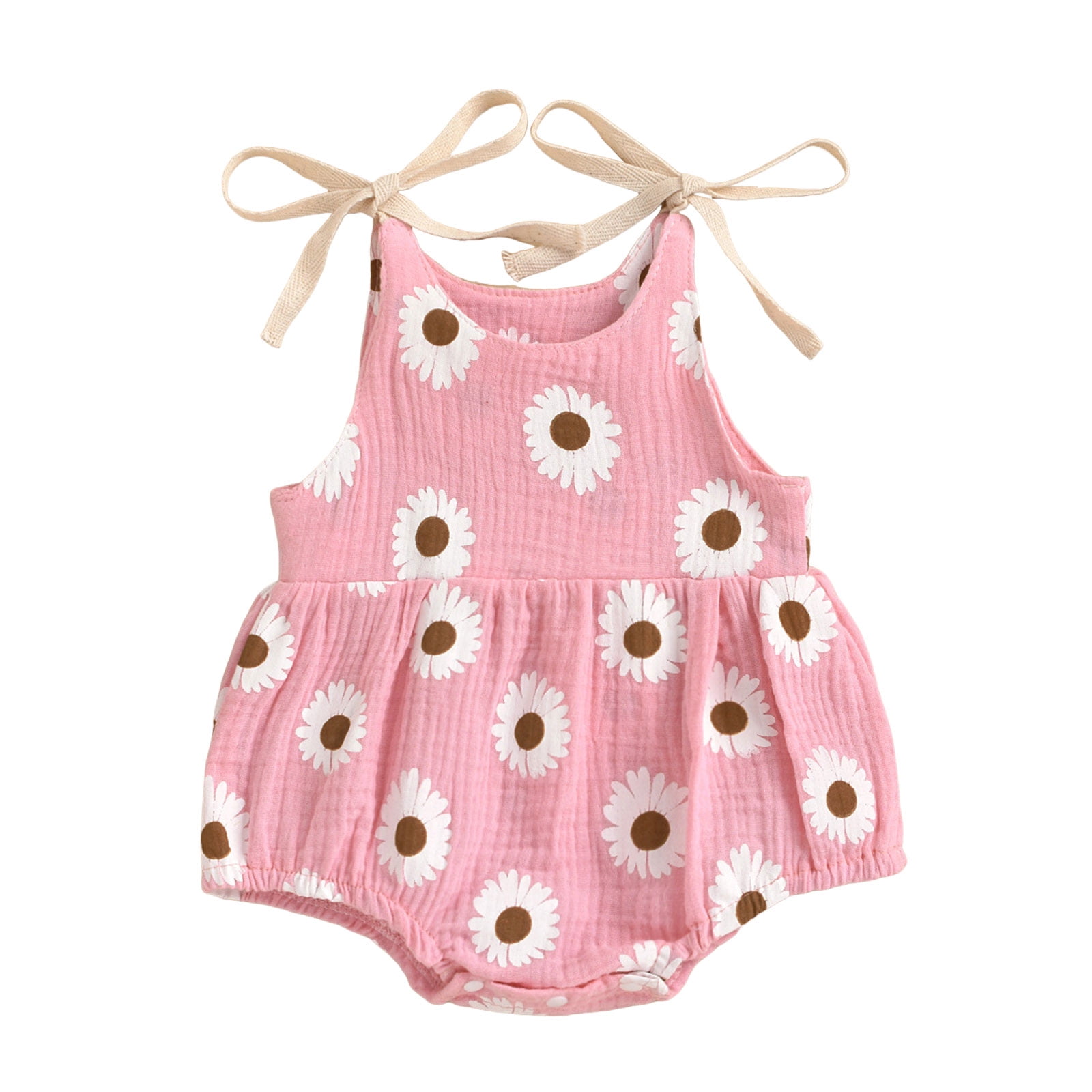 Sopiago Baby Girl Floral Romper Baby Spaghetti Strap One Piece Jumpsuit for Baby Girl Short ...