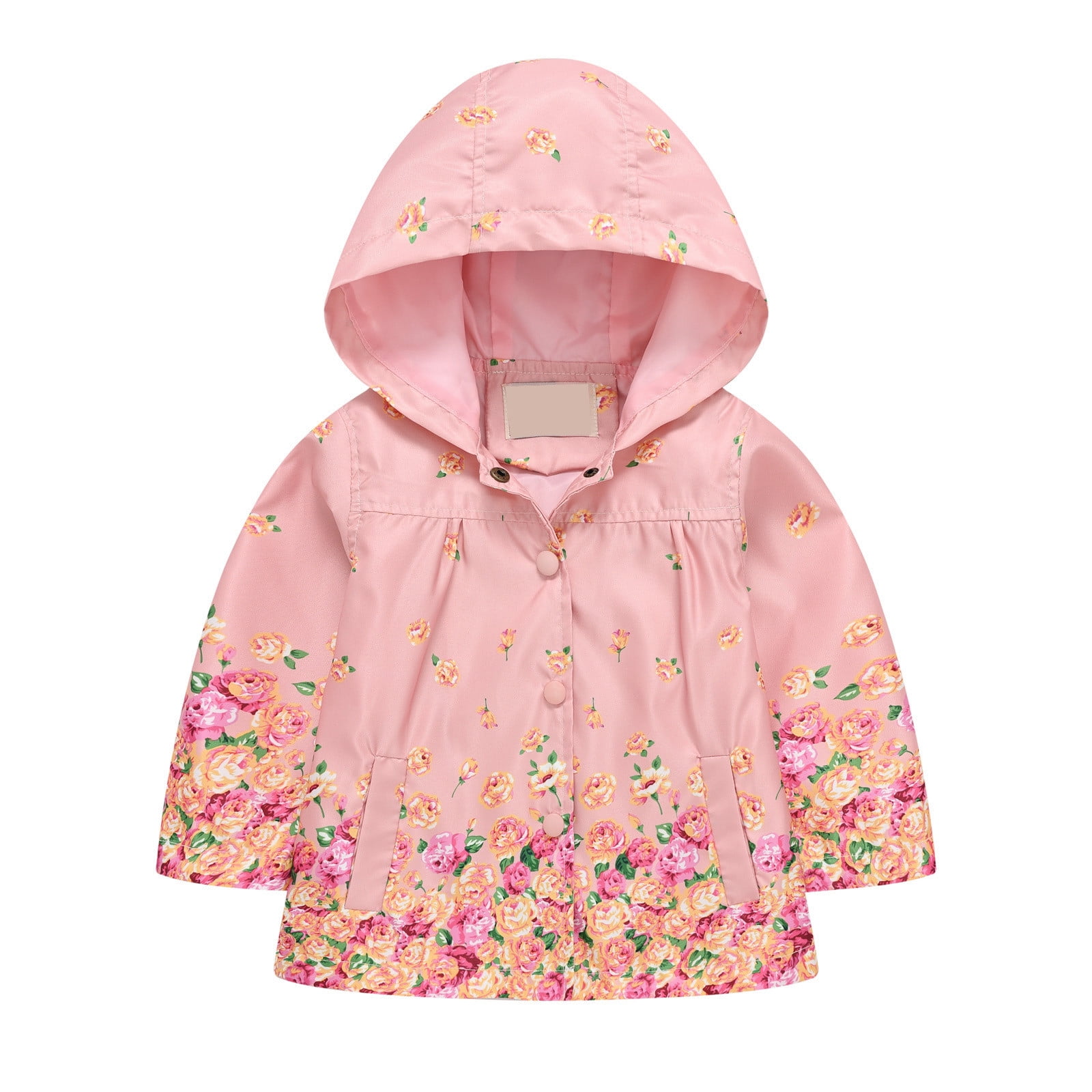 Sopiago Kids Rain Jacket Girls Cartoon Pattern Raincoat Coat Hooded ...