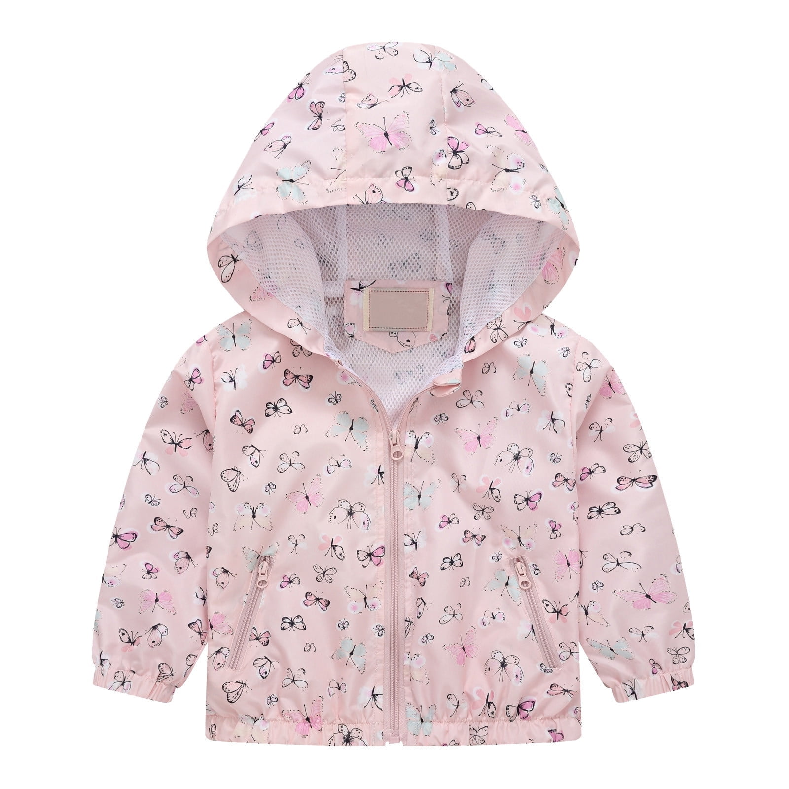 Sopiago Kids Toddler Girls Rain Jacket Cartoon Pattern Hooded ...