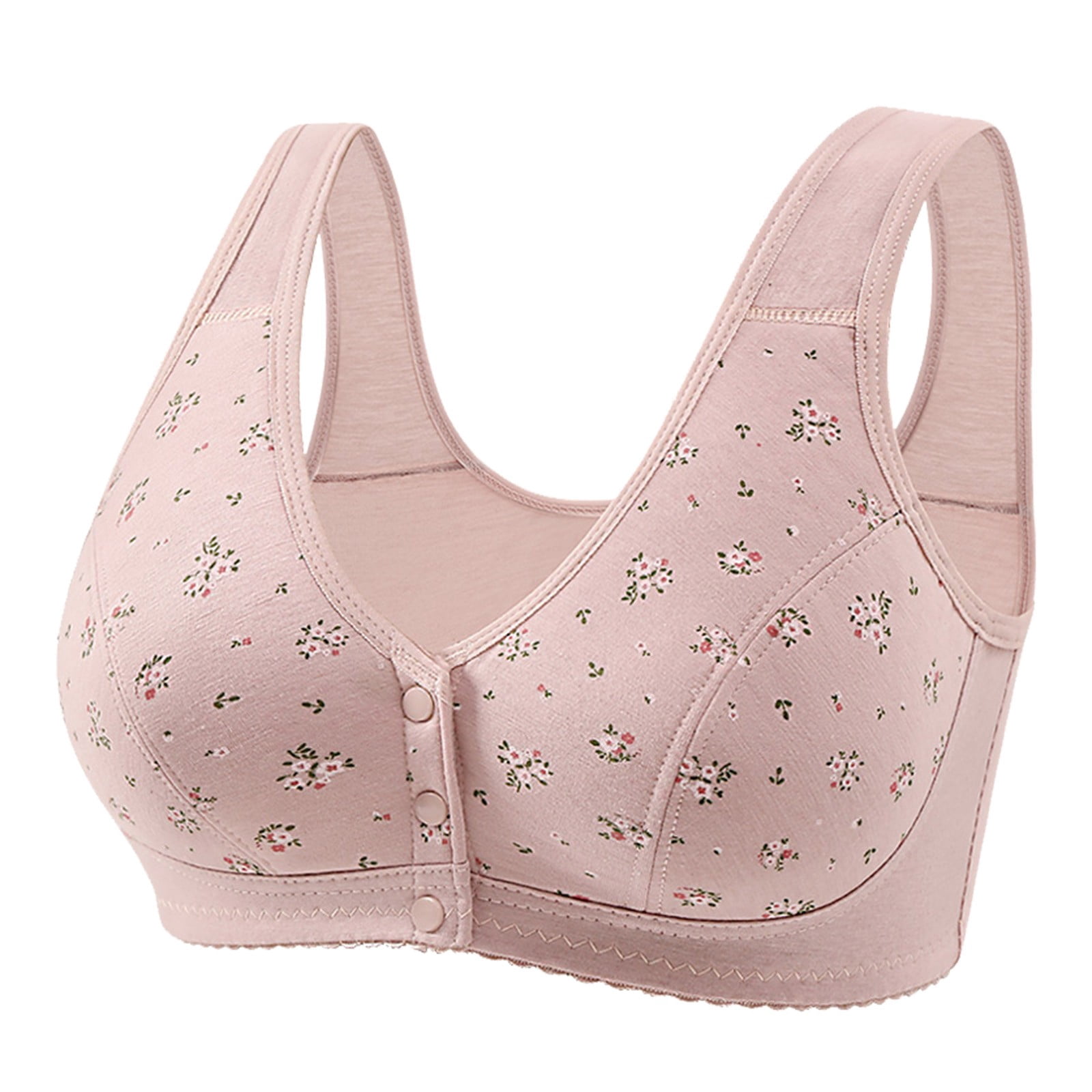 Sopiago Ladies Bras for Older Women Front Closure Bras Plus Size No ...