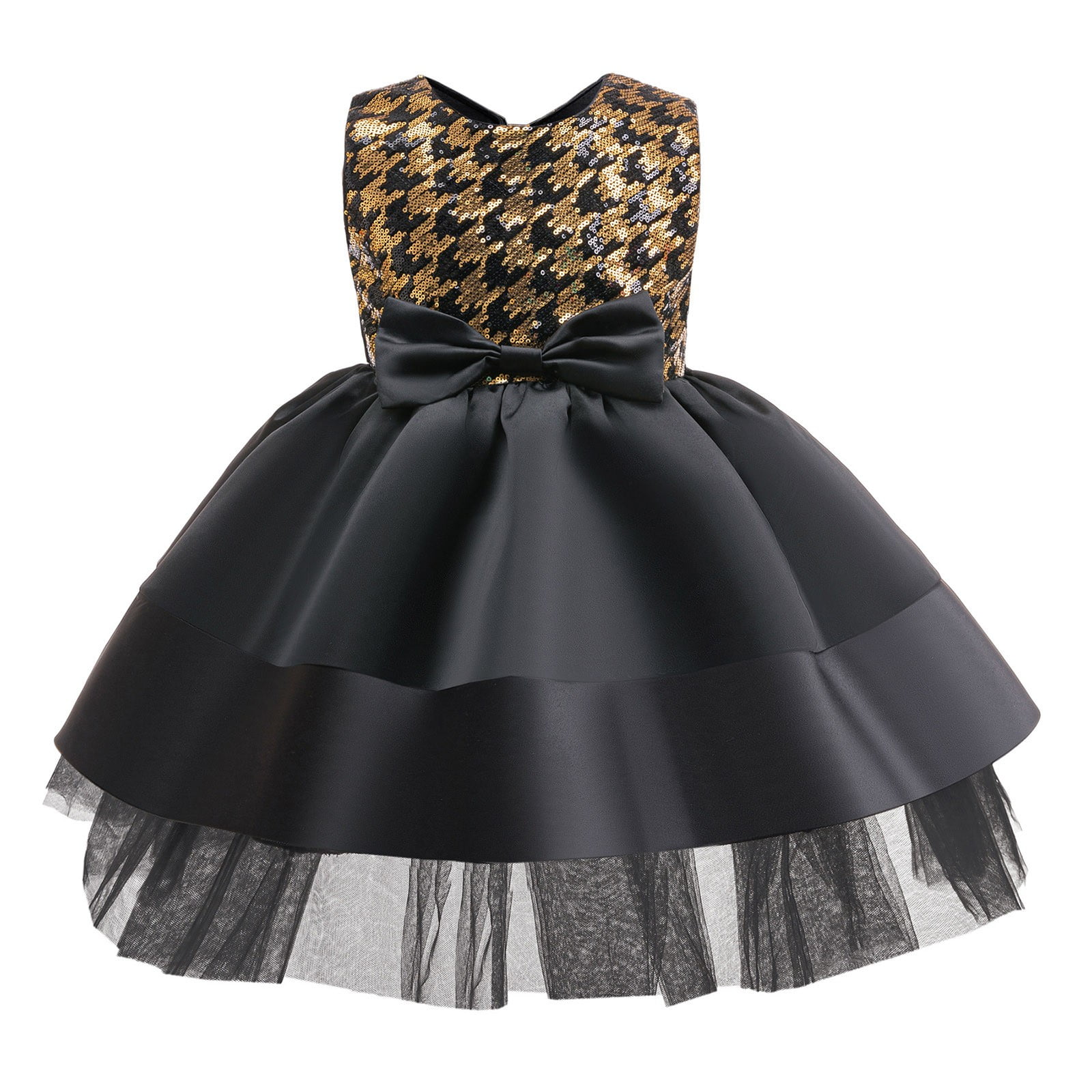 Sopiago Little Girls' Sequin Mesh Tull Dress Sleeveless Flower Party ...